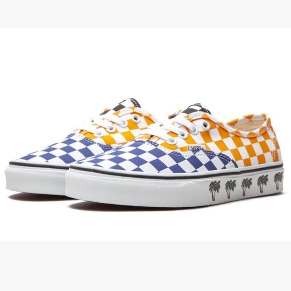 Vans | Shoes | Vans Authenticpalm Tree Checkerboard Skate Shoes | Poshmark